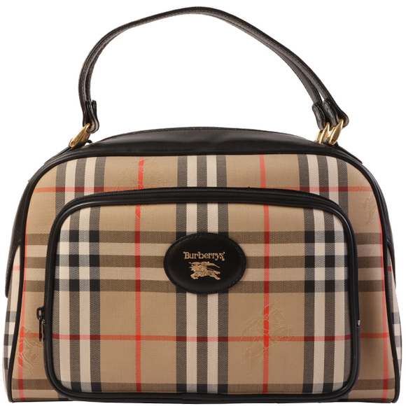 Burberry | Bags | Burberry Nova Check Pattern Logo Embossed Top Handle ...